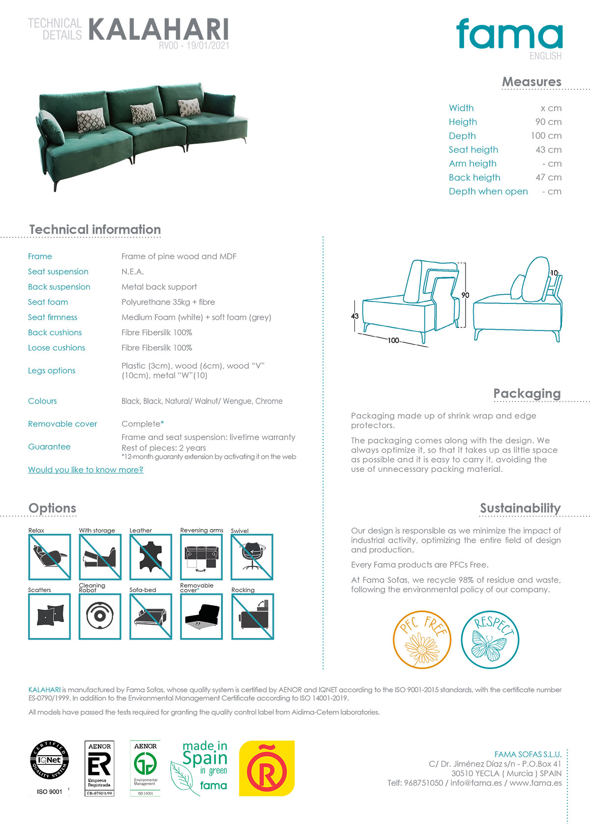 Modern Sectional Sofas Kalahari Fama